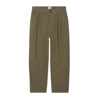 Obey Foster Plissierte Leinenhose - - Trousers - Herren - Gr&uuml;n - XS