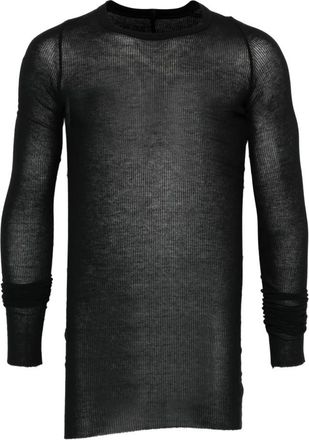 Rick Owens Homme, Tops, Noir, Taille: M Rib LS T-Shirt