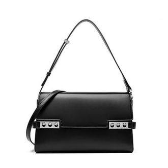 Generic Sac &agrave; bandouli&egrave;re pour femme - Sac &agrave; main Hobo en cuir v&eacute;g&eacute;talien avec poign&eacute;e sur le dessus - Sac &agrave; bandouli&egrave;re pour le travail et les voyages, noir 