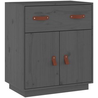vidaXL Sideboard Grau 65,5x40x75 cm Massivholz Kiefer - Vidaxl