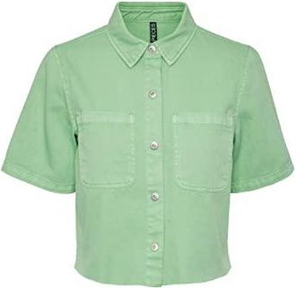 Pieces PCBLUME SS Shirt BC Blouse, Absinthe Green, XL Femme