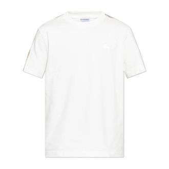 Burberry Check Schulterband T-Shirt - - Tops - Herren - Wei&szlig; - S