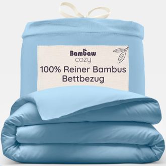Bambaw Bettbezug Bambus 135x200 cm, Kühlende Bettwäsche, Bettbezug Sommer, Hautfreundlicher Allergie Deckenbezug, nachhaltige und umweltfreundliche 100% Bamb