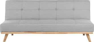Beliani Schlafsofa Polsterbezug in Hellgrau modernes Sofa mit Schlaffunktion Couch Froya