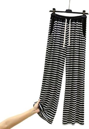 Generic Pantalon de loisirs dhiver pour femme - Long - L&eacute;g&egrave;rement ray&eacute; - Coupe ample - Jambes larges - Taille &eacute;lastique - Avec cordon de serrage - Confortable