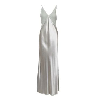 Alberta Ferretti Satin Gown - - Dresses - Damen - Grau - L