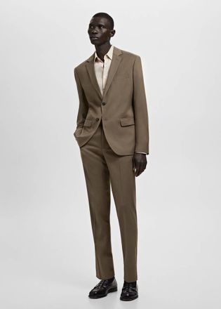 Mango Veste costume Par&iacute;s super slim-fit marron - Homme - 44 - MANGO MAN