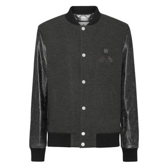 Philipp Plein Homme, Vestes, Gris, Taille: M Blouson Bomber College