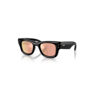 Ray-Ban Wayfarer Puffer Sonnenbrillen Schwarz Fassung Braun Glas 47-23