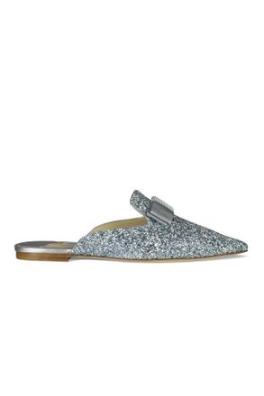 Jimmy Choo London Sandalen - Silver Glitter Mules - Gr. 35,5 (EU) - in Grau - f&uuml;r Damen