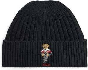 Polo Ralph Lauren Bonnet c&ocirc;tel&eacute; brod&eacute; en laine m&eacute;lang&eacute;e