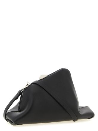 The Attico Womens Day Off Clutch Black Calfskin Leather