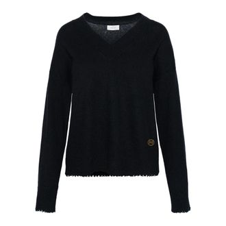 H&eacute;st V-neck Strickware - - Knitwear - Damen - Schwarzk - XL