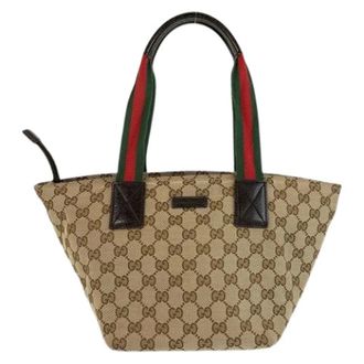 Gucci Sac cabas pr&eacute;-poss&eacute;d&eacute; en toile GG Sherry Line - Femme - Pre-owned - Beige - Taille: ONE Size