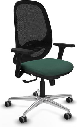 Piqueras y Crespo Drehstuhl f&uuml;r B&uuml;ro mit 3D-Armlehnen, h&ouml;henverstellbare Lendenwirbelst&uuml;tze, ausgestattet mit 3 Positionen und Schneidschaum, Schwarz/Flaschengr&uuml;n