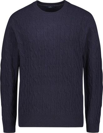 Hackett Herren Pullover blau Lammwolle unifarben