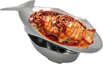 Generico Heißtopf-Set, Fischteller, Aluminium-Heißtopf-Set mit Fischteller, Heißtopf-Set für Camping, Grill, Familienessen, asiatisches Straßenessen