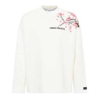 Carlo Colucci From Milano to Tokyo Sweatshirt - - Sweatshirts & Hoodies - Herren - Wei&szlig; - 2XL