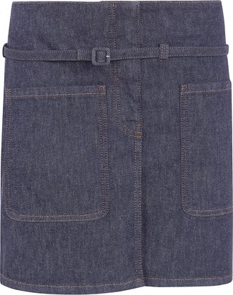 Courr&egrave;ges Two Pockets Denim Skirt