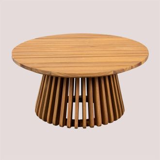 Sklum Runder Couchtisch &Oslash;80 cm aus Akazienholz Mura Akazie Braun