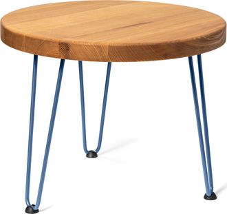 Lamofootwear Manufaktur Couchtisch rund aus Holz 50 cm | Beistelltisch Couch | Nachttisch Holz, Wohnzimmertisch klein, Kaffeetisch | Stärke: 40 mm, Farbe: Dunkel, 