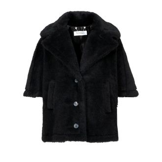 Max Mara Schwarze Lammfelljacke mit Kragen und Taschen - - Jackets - Damen - Schwarzk - S/M