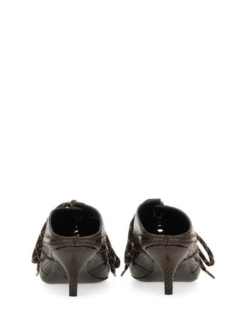 Dries Van Noten Leather Slip-On Mule - Brown
