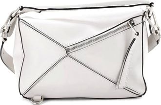 Loewe puzzle leather small satchel - Blanc