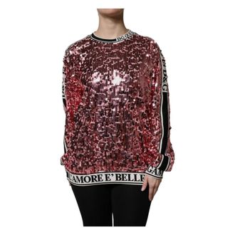 Dolce & Gabbana Pink Pailletten Queen Pullover-Sweater - - Knitwear - Damen - Rosa - S