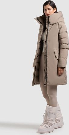 Khujo Kurzmantel KHUJO PROTEA, Damen, Gr. L, greige, 100% Polyester, unifarben, eingesetzt gerader Abschluss, M&auml;ntel Kurzmantel, Topseller