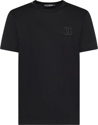 Dolce & Gabbana Homme, Tops, Noir, Taille: L T-Shirt Col Rond