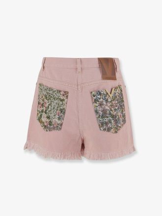 Valentino Womens Denim Shorts Pink Cotton