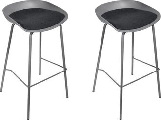 AC-Déco Tabouret De Bar Hella Gris - Lot De 2