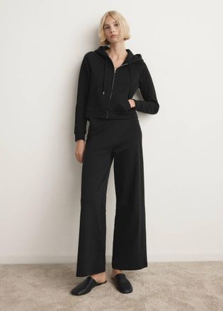 Mango Sweat de pyjama en coton avec d&eacute;tail capuche noir - Femme - S - MANGO