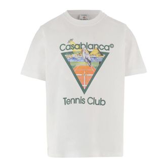 Casablanca Tennis Club Icon T-Shirt - - Tops - Herren - Wei&szlig; - L