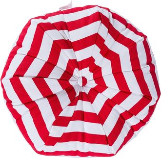 Homescapes Bodenkissen Oktagon roten Streifen 100% Baumwolle mit Polyester Füllung Ø 40 cm