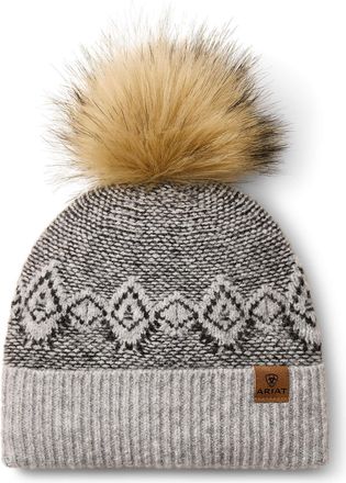 Ariat Womens Willow Beanie Hat in Grey Heather, Size OS, by Ariat