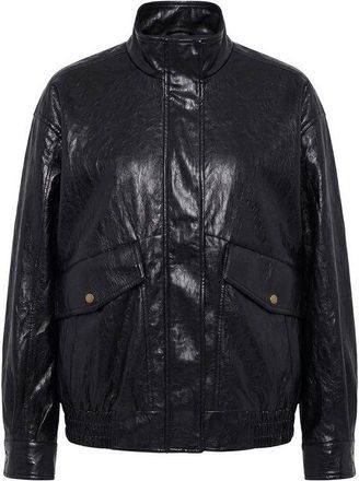 STUDIO UNTOLD Kurzjacke Fake-Lederjacke oversized Zipper elastischer Saum