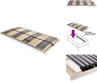vidaXL Lattenrost mit 42 Latten 7 Zonen 100x200 cm - Lattenrost - Holzrahmen - Birkenholz - Buchenholz - Lattenrost 100x200