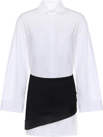 Dondup Femme, Robes, Blanc, Taille: 36 FR Robe courte en gabardine teinte en fil