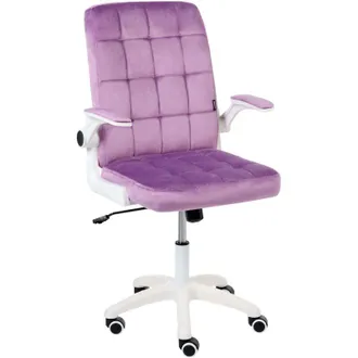 Beliani Chaise de Bureau en Velours Hauteur R&eacute;glable Dossier Inclinable Pivotante Violette Dandy