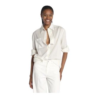 Antik Batik Femme, Blouses et Chemises, Blanc, Taille: 42 FR Camicia Angelo rouches