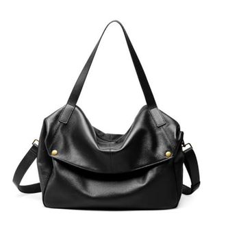Generic Grand sac &agrave; bandouli&egrave;re pour femme - Sac fourre-tout en cuir v&eacute;ritable - Sac &agrave; main de travail v&eacute;g&eacute;talien - Sac &agrave; main Hobo souple - Sangle r&eacute;glable, 