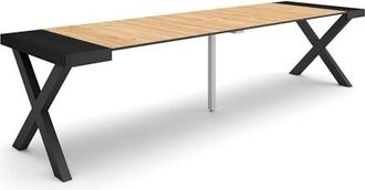 Skraut Home | Ausziehbarertisch | Multifunktionaler ausziehbarer | 300 | Für 14 Gäste | Massivholz Beine | Moderner Stil | Schwarz Eiche