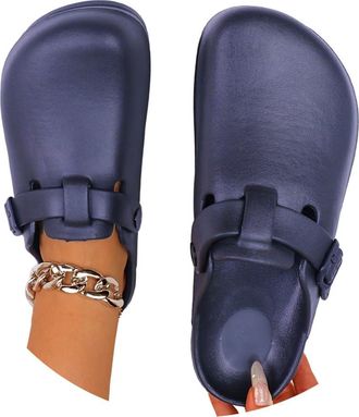 Minetom Gartenclogs Damen Clogs Gummi Gartenschuhe Leicht Gummischuhe Sommer Pantoletten Berufsschuhe Geschlossen Hausschuhe A Marine 42 EU