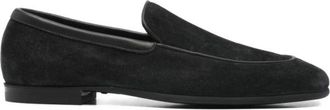 John Lobb Homme, Chaussures, Noir, Taille: 40 EU Tyne Suede Loafer