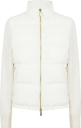 Eleventy quilted knitted-sleeve jacket - Wei&szlig;