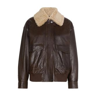 Max Mara Calata Lederjacke - - Jackets - Damen - Braun - S