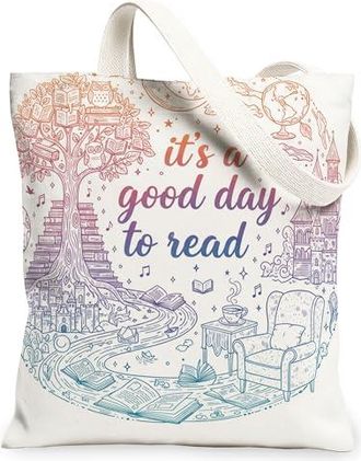 Generic Sac fourre-tout artistique vintage en toile, motif arbre &agrave; livres, sacs d&eacute;picerie l&eacute;gers et lavables pour le shopping, les voyages, la plage, le pique