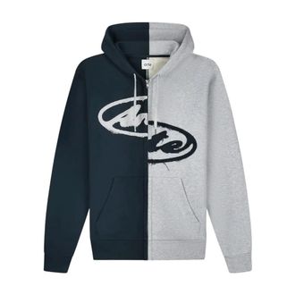 Arte Homme, Sweatshirts et sweats &agrave; capuche, Multicolore, Taille: L Split Patch Zip Sweat &agrave; capuche